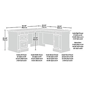 Sauder Palladia L-Shaped Desk, Vintage Oak finish