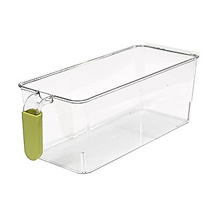 Serenita Clear food storage bins with handle, refrigerator organizer containers, canister sets for kitchen counter, BPA Free