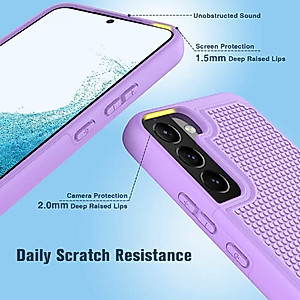 BNIUT for Samsung Galaxy S22 5G Case: Dual Layer Protective Heavy Duty Cell Phone Cover Shockproof Rugged with Non Slip Textured Back - Military Protection Bumper Tough - 6.1inch (Girly Purple)