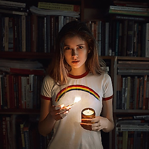 QMET 8 OZ Empty Candle Jars,6 Pack Glass Jars with Metal Lids and Kraft Labels Perfect for Candle Jars for Making Candles (Amber)