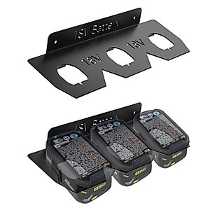Metal Ryobi 18V Battery Holder,Durable Battery Wall Mount Rack for Ryobi 18V Battery,Ryobi Battery Storage with 3 Slots,Battery Mount Organizer for Ryobi 18V,Black,Patent Pending!!!