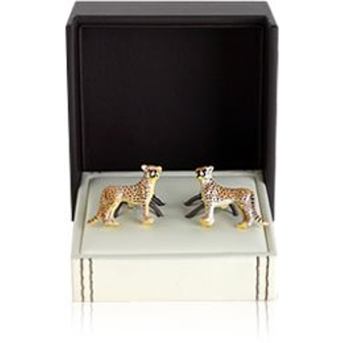 Cuff-Daddy Painted Cheetah Cufflinks with Travel Presentation Gift Box