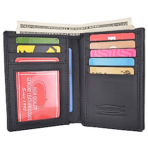 MARSHAL Genuine Cowhide Leather Badge RFID Wallet for Firefighters, Police etc.