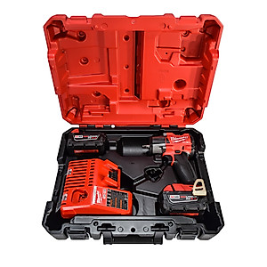 Milwaukee M18 18V Fuel 3/8" Mid-Torque Impact Wrench Kit Cordless Lithium-Ion Brushless 2960-22 with (2) 5Ah XC Batteries, Charger & Carrying Tool Case