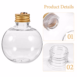 Baluue Christmas Drink Balls 10pcs Clear Christmas Booze Balls 150ml Tree Fillable Ornaments Water Bottle Bulbs Shape Plastic Pendant for Home Decoration Party Decoration Golden
