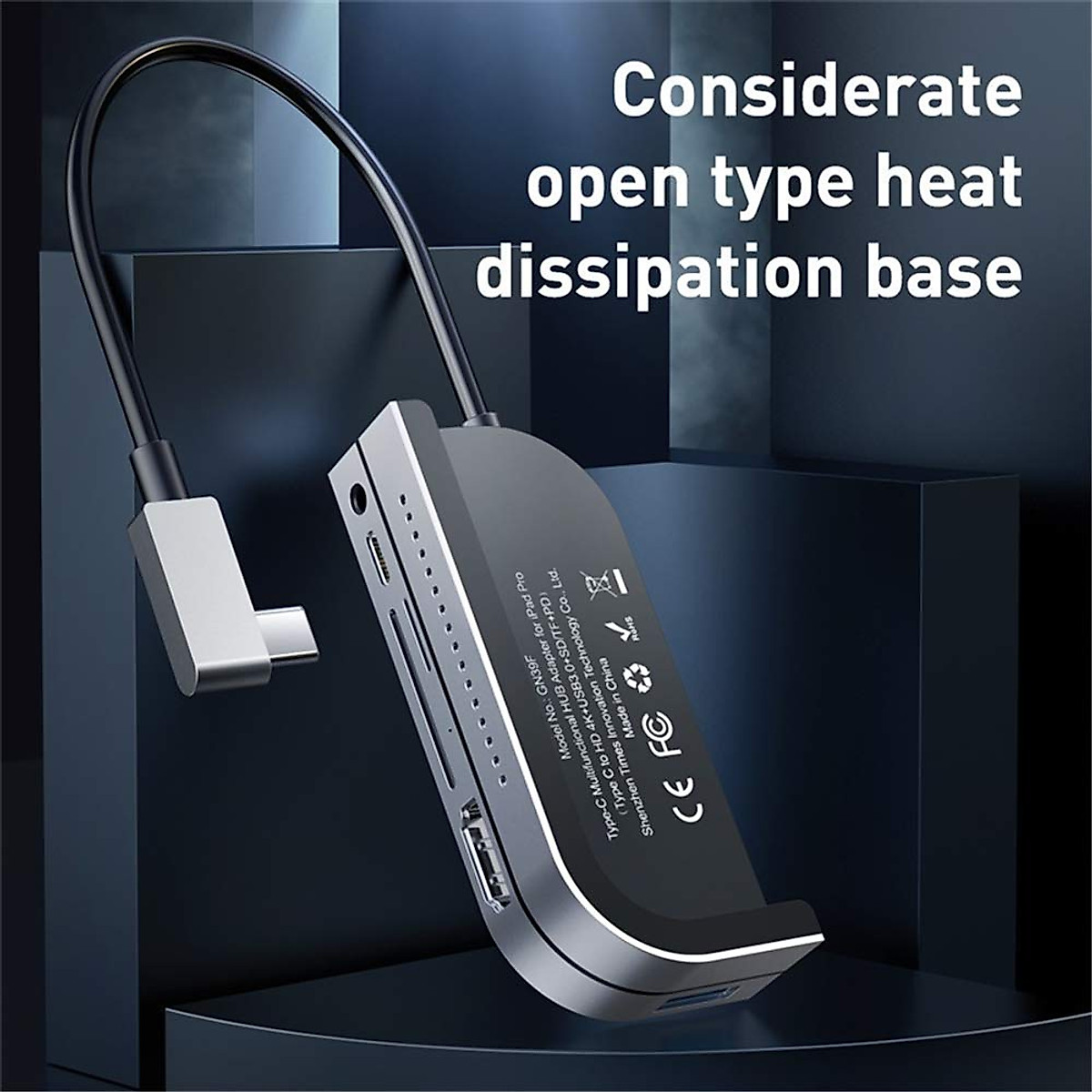 USB C HUB, USB 3.0 Type C HUB to HDMI, 5 Gbps High Speed Multiple Port USB Type-C to HUB with PD, SD, TF Card Reader, Audio, for IP Tablet Pro, MacBook, Laptop,etc