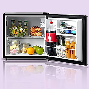 COMFEE' 1.7 Cubic Feet All Refrigerator Flawless Appearance/Energy Saving/Adjustale Legs/Adjustable Thermostats for home/dorm/garage [black]
