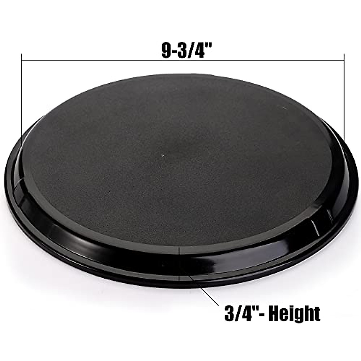 Yesland 6 Pack Restaurant Serving Trays, 11 Inch Non-Slip Tray Ottoman Tray, Plastic Coffee Table Circle Tray with Raised Edges for Breakfast, Drinks, Snack for Coffee Table, Dining Table, Black