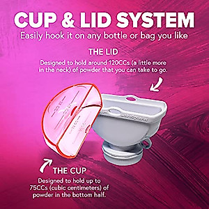 Multipurpose Protein Powder Container, Airtight Powder Container with Protein Powder Funnel, On-The-Go Supplement Container for Gym and Outdoor Enthusiasts, White/Pink, 120 CCs - MyMix2go