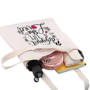 CMNIM She Designed A Life She Loved Inspirational Canvas Tote Bag for Women Birthday Christmas Thanksgiving Graduation Gift (She Designed A Life She Loved Tote)