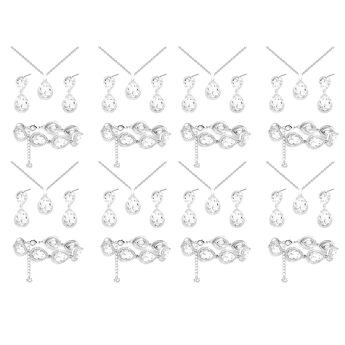 uqvn Will You be My Bridesmaid Jewelry Set for Wedding of 8, Silver Bridesmaid Necklace Earrings Bracelet Jewelry Set,Bridesmaid Proposal Gifts