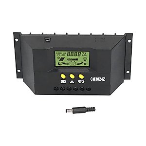 PWM Solar Charge Controller CM3024Z, CM3024Z Solar Charge Controller with LCD Display, Light Control + Delay Control Solar Controller, Compatible with 12V 24V(#3)