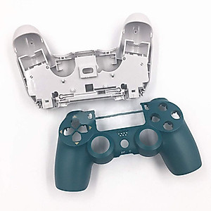 DIY Full Housing Shell Plastic Housing Shell Front Housing with Button Screw Driver for Playstation 4 JDS-040 PS4 040 Controller (Green)