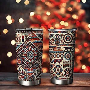 20oz Dreamcatcher Native American Tumbler, Native American Indian Gifts, Coffee Thermos for Women, Men, Stainless Steel Double Wall Vacuum Insulated Coffee Mug, Travel Cup with Lid