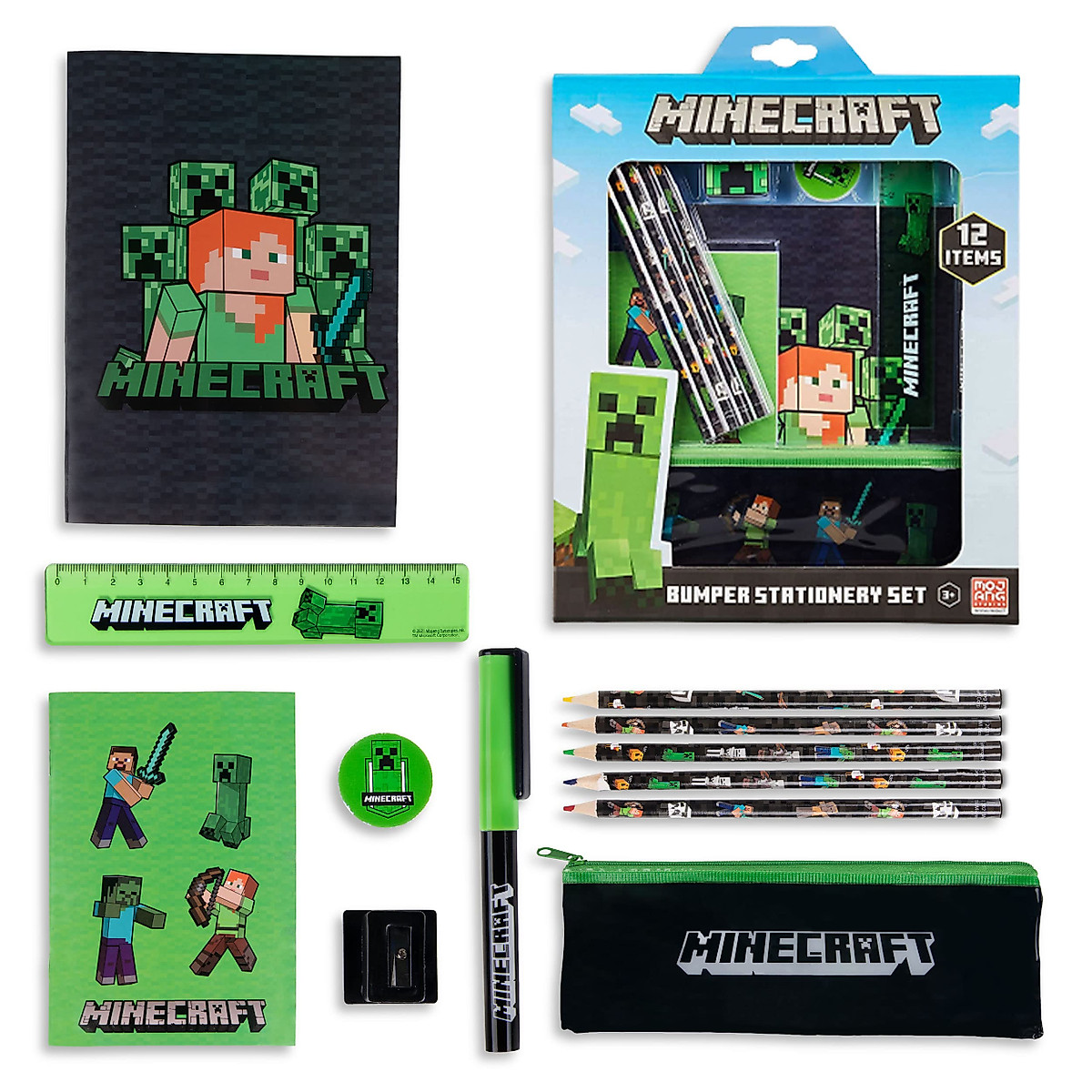 Minecraft Pencil Case and Stationery Set School Supplies Gifts for Kids