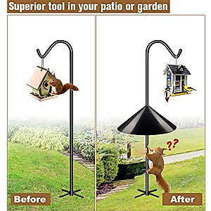 Garbuildman Squirrel Baffle for Bird Feeder Pole, Outside Pole Mount Bird House Guard for Outdoor Shepherd’s Hook, 19 Inch Diameter, 1 Pack