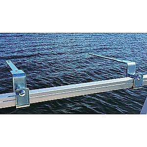 Cuisinart Grill Modified for Pontoon Boat with Arnall's Stainless Grill Bracket Set BLACK