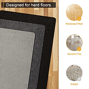 Office Chair Mat for Hardwood Floor, Aporana 36" × 47" Gaming Rolling Floor Mat, Under Desk Low-Pile Rug, Large Anti-Slip Multi-Purpose Hard Black
