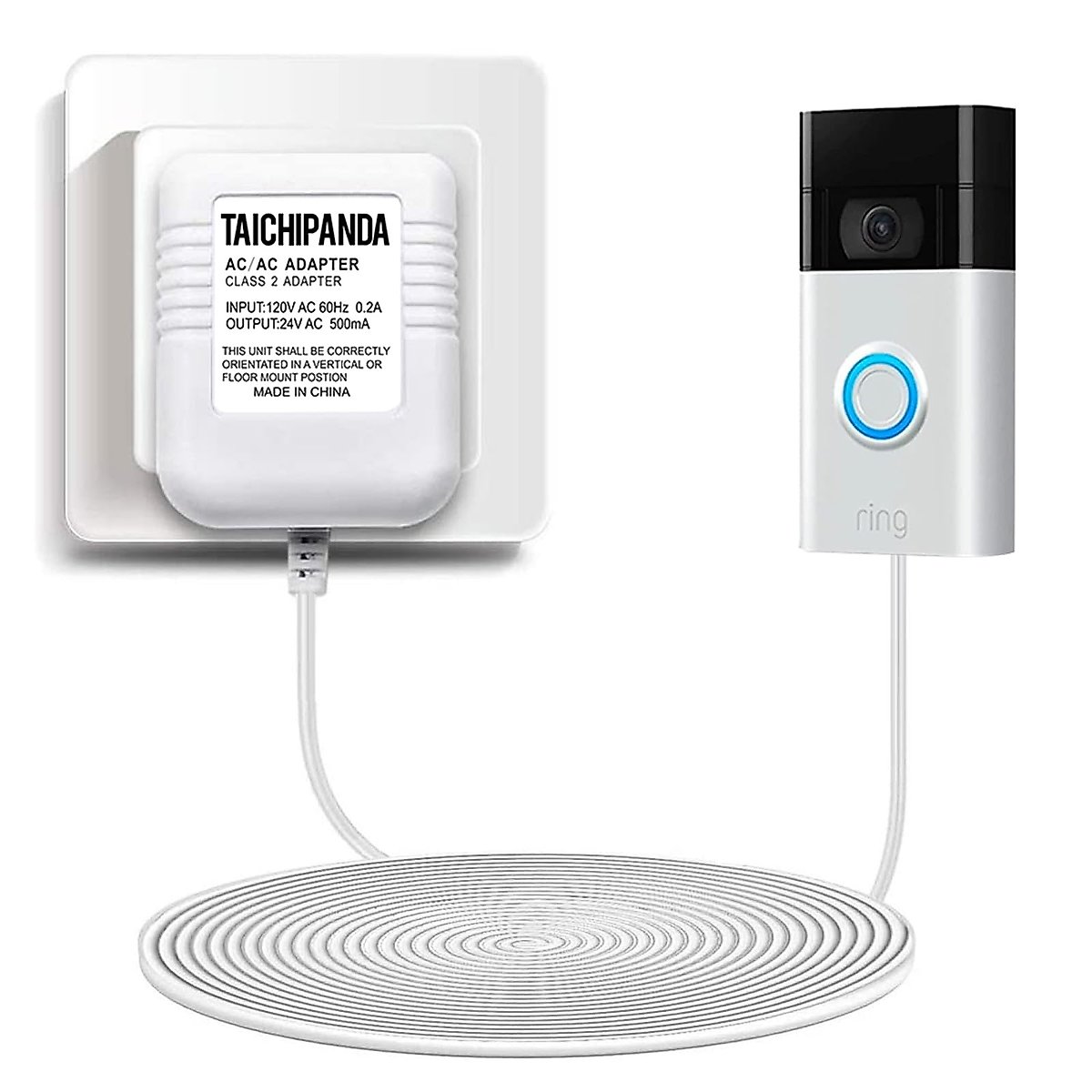 TAICHIPANDA 24 Volt Transformer, C Wire Adapter for Nest Honeywell Ecobee and Sensi Thermosta Doorbell Transformer for Nest Hello Doorbell and Any Doorbells Require 24V Power Supply