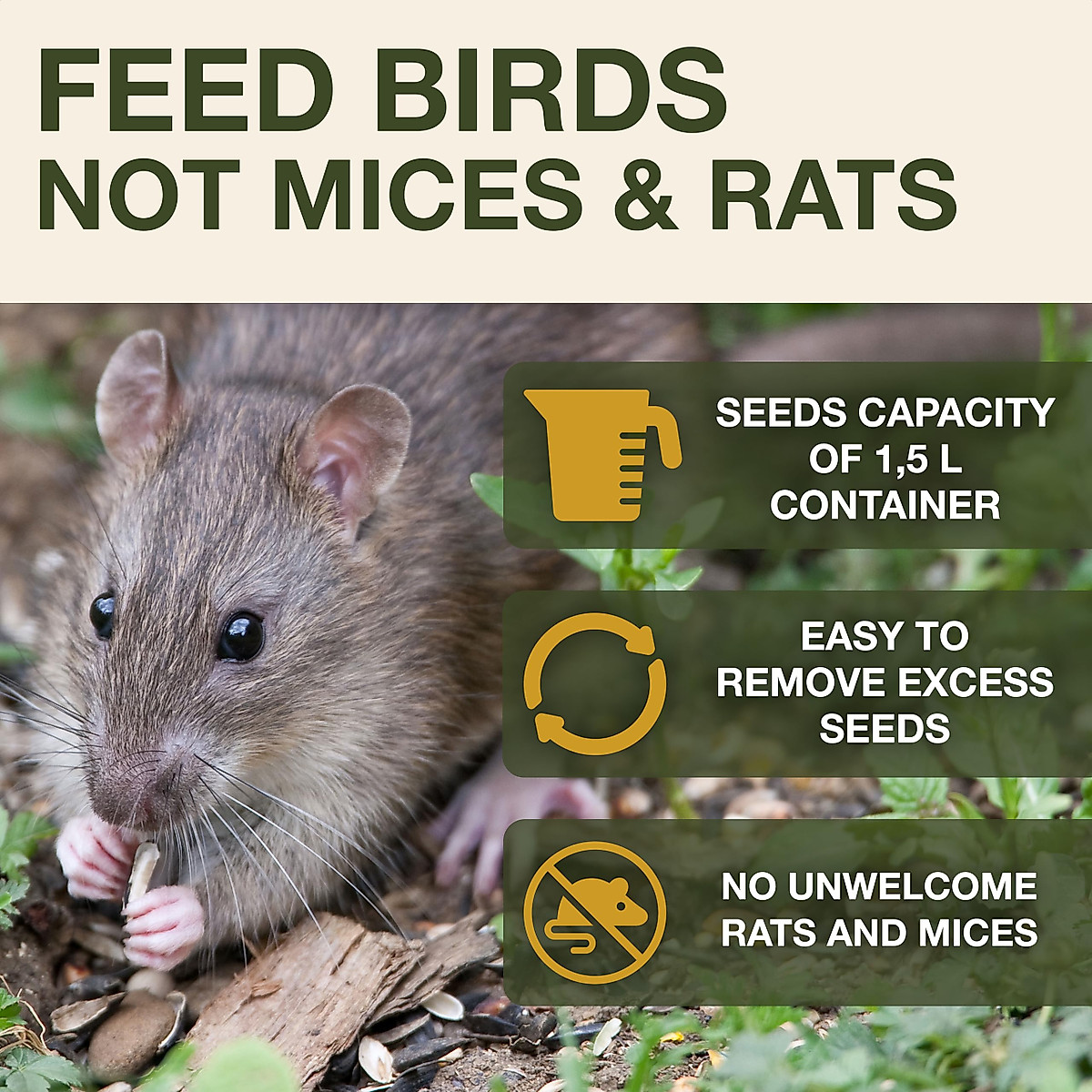 SWISSINNO Bird Feeder Davos Smart Birds | No Mess No Spill Bird Feeder for Outdoor | Mice & Rat Proof | Robust & Reliable for Hanging | Dual Food Chambers | Made in EU | Light Blue