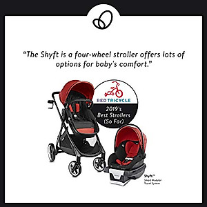 Evenflo Gold, SensorSafe Shyft Smart Modular Travel System with SecureMax Smart Infant Car Seat, Six Different Modes, Syncs with SensorSafe App, 3-Position Recline, Fits Babies 4-35 Pounds, Sapphire