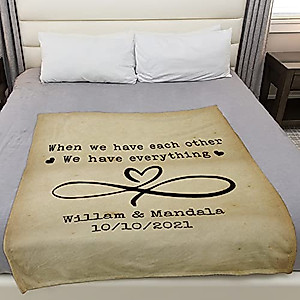 TOYSHEA Personalized Blankets for Couples Mr Mrs Custom Throw Blankets for Family Husband Wife Mom Dad Couple Gifts Wedding Anniversary Valentine's Day Birthday Christmas Housewarming (Quote 3)