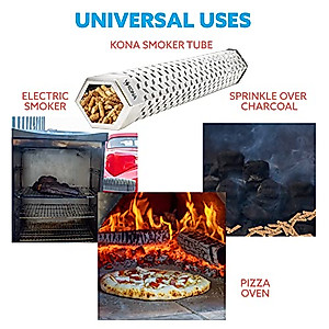 Kona Smoker Grilling Pellet Sets 8X /1 Pound Variety Pack (8 pounds Total), 100% Oak+100% Hickory+Sweetwood Blend+Premium Blend+100% Apple+100% Cherry+Supreme Blend+100% Mesquite Acacia