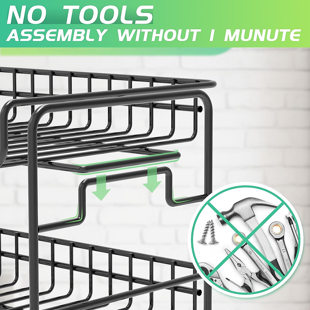 Mefirt Water Bottle Organizer, 3-Tier Water Bottle Holder for Cabinet, Stackable Water Bottle Storage Rack, Soda, Can, Water Bottle Organizer for Cabinet, Kitchen Countertops, Pantry, Fridge (Black)