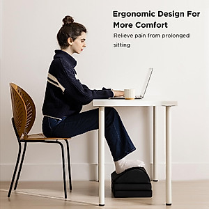 Foot Rest for Under Desk at Work, Adjustable Memory Foam Footrest with Washable Cover, Warmer Feet Pocket, Ergonomic Under Desk Foot Stool for Office Gaming Work Use, 3 Height Options