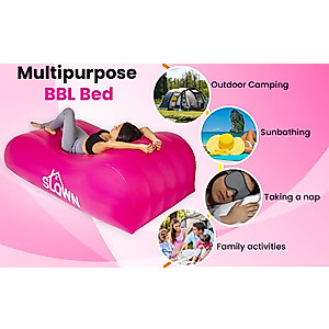 Slown BBL Bed - Inflatable BBL Mattress with Hole After Surgery for Butt Sleeping, Brazilian Butt Lift Recovery, BBL Bed with Hole with Built-in Electric Air Pump, Neck Pillow and Urination Device