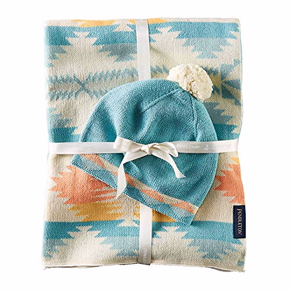 PENDLETON Knit Sherpa Baby Blanket and Beanie Gift Set Falcon Cove One Size