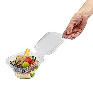 Restaurantware Tamper Tek 8 Ounce Snack Containers 100 Durable Deli Containers - Tamper-Evident Lid Disposable Clear PET Round Containers With Lid For Takeout And Delivery Orders