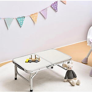 YihuiKo Adjustable Height Camping Table with Mesh Layer, 23.6" x 15.7" Portable Folding Camp Tables with Aluminum Legs for Outdoor Camp, Picnic, Beach, Backyard, Tailgate Cooking, 3 Heights…