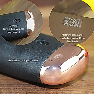 Taylors Eye Witness Juno Rose Gold Santoku Knife - 17cm/6.5 inch Multi-Use Cutting Edge. Precision Taper Ground, Titanium Coated Granton Blade. Strong, Over Moulded Handle. 5 Year Guarantee