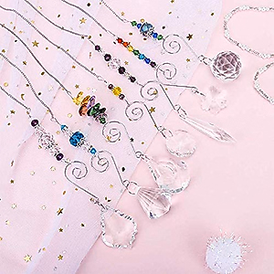 H&D HYALINE & DORA Set 7 Crystal Rainbow Suncatcher Glass Bead Chain Fengshui Hanging Pendant for Window Garden Party