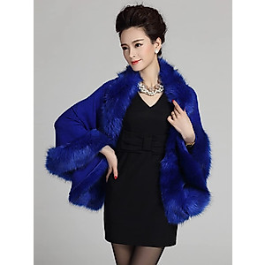 Obosoyo Women's Pashmina Shawl Cloak Cape Shawls and Wraps for Evening Dresses Shawl Wrap Cape Bridal Wedding Party Winter