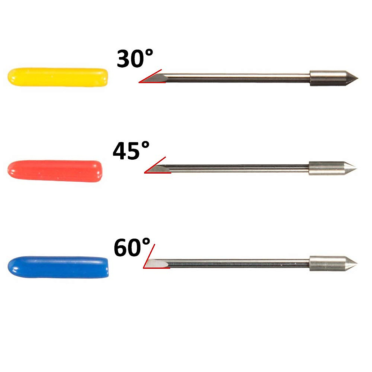 CJRSLRB CB09 Graphtec Blade Holder Base with 18Pcs Cutting Blades (30/45/60 Degree) for Silhouette Cameo 1 2 3/Portrait/Curio/Graphtec 6000/CE 5000-60 Plotter