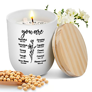 Norme Religious Candles Catholic Gifts for Christian Women Jesus Prayer Spiritual Candles 7 oz Scented Jar Bible Candle Stephanie Positive Saying Candle for Mom Friend Teacher Nurse Gifts(Cute Style)