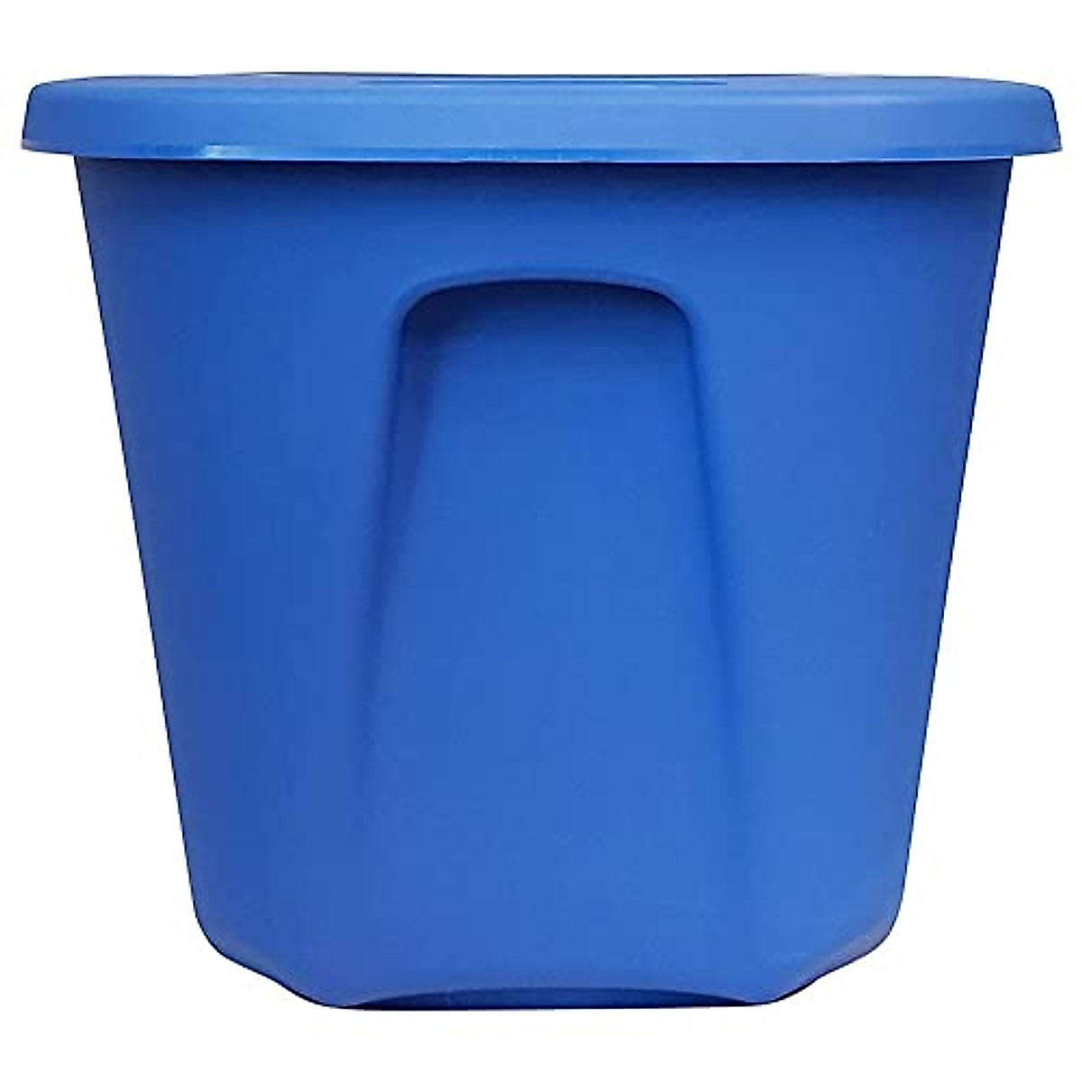 HOMZ 6610DWBLDC.05 Plastic Storage Tote with Lid, 10 Gallon, Blue, Stackable, 5-Pack