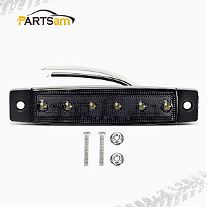 Partsam 10Pcs 3.8" Inch Smoked 6 White LED Boat Interior Navigation Courtesy Utility Strip Light Bar Marine Deck Transom Step Cockpit Lighting Lamp Waterproof for Fishing Pontoon Kayak Yacht Sailboat