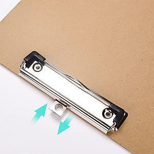 Hongri Hardboard Clipboard, Letter Size Wood Clipboard for Nurses, Lawyers, Students, Classroom, Office, Women, Man, A4 Standard Size 9" x 12.5", with Low-Profile Metal Clip, Brown