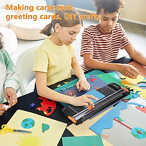 WORKLION Paper Cutter - A4 Paper Craft Cutter with Security Blade for Cut Gift Card, Coupon, Label, Cardstock, Photo, 12 inch Black Office Paper Trimmer