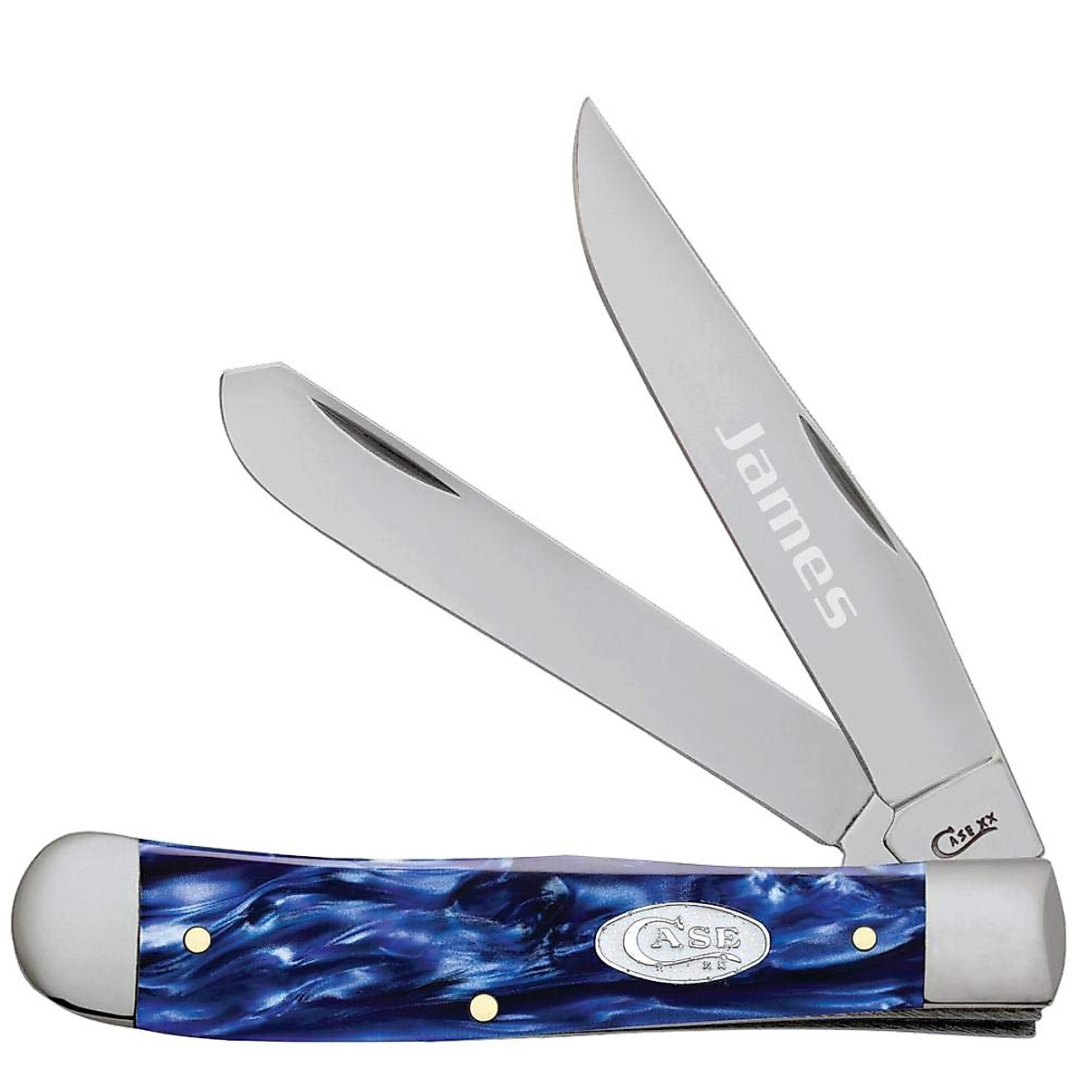 Personalized Case SparXX Blue Pearl Kirinite Smooth Trapper with Free Laser Engraving