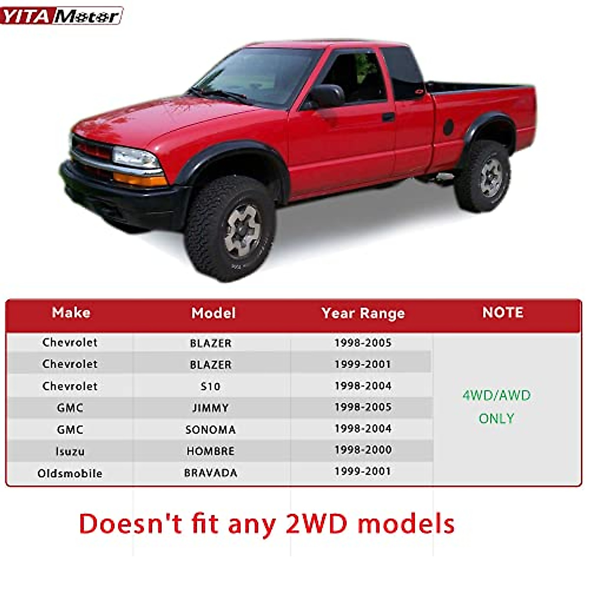 YITAMOTOR Front Steering Suspension Kit Compatible with 1998-2005 Chevrolet Blazer/GMC Jimmy 1998-2004 S10/Sonoma 1998-2000 Isuzu Hombre 1999-2001 Oldsmobile Bravada -4WD/AWD Only