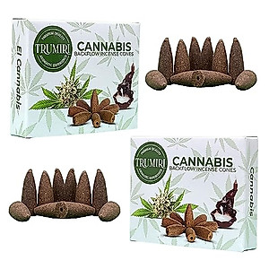 Cannabis Backflow Incense Cones - Total 20 Incense Cones Waterfall - Dual Pack of 10 Incense Backflow Cones - Waterfall Incense Cones - Incense Waterfall Cones