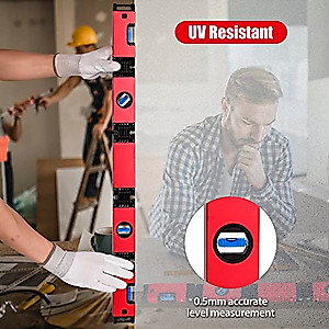 DEOYUEND Foldable Level, 28Inch Multi-Angle Measurement Woodworking Tools, with 45°/90°/180° Bubbles for Carpenters,Woodworkers,Fabricator