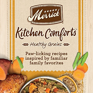 Merrick Kitchen Comforts Healthy and Natural Canned Adult Dog Food with Gravy, Chicken Casserole with Rice - (Pack of 12) 12.7 oz. Cans
