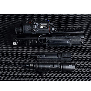 LThyzszb Tactical Light Pressure Switch Mount Plate Kit TD Scar Pocket Panel for 20mm Picatinny Rail Flashlight PEQ Remote Switch Accessories (Black)