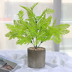 Artificial Shrubs, Plastic Asparagus Fern Leaves Grass Simulation Fake Bushes Outdoor Indoor Home Garden Verandah Kitchen Parterre Table Centerpieces Arrangements Decoration Green(Light Green)