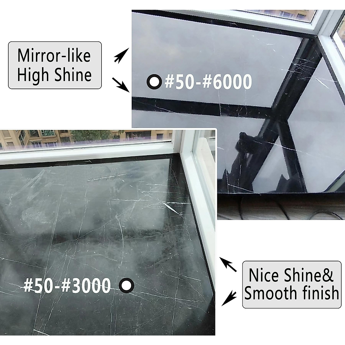 16 Packs Dry Diamond Polishing Pads Set, 4 Inch Dry/Wet Granite Bufffing Pad for Marble Quartz Concrete Stone Tiles - High Temperature Resistance Sanding Kit for Grinder Polisher Drill